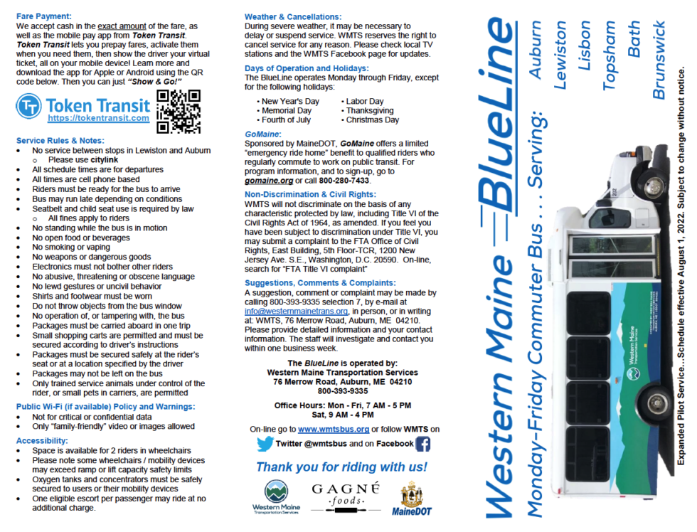 BlueLine Commuter - Western Maine Transportation Services