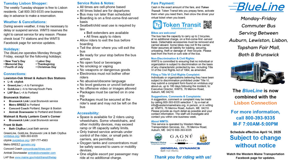 BlueLine Commuter - Western Maine Transportation Services